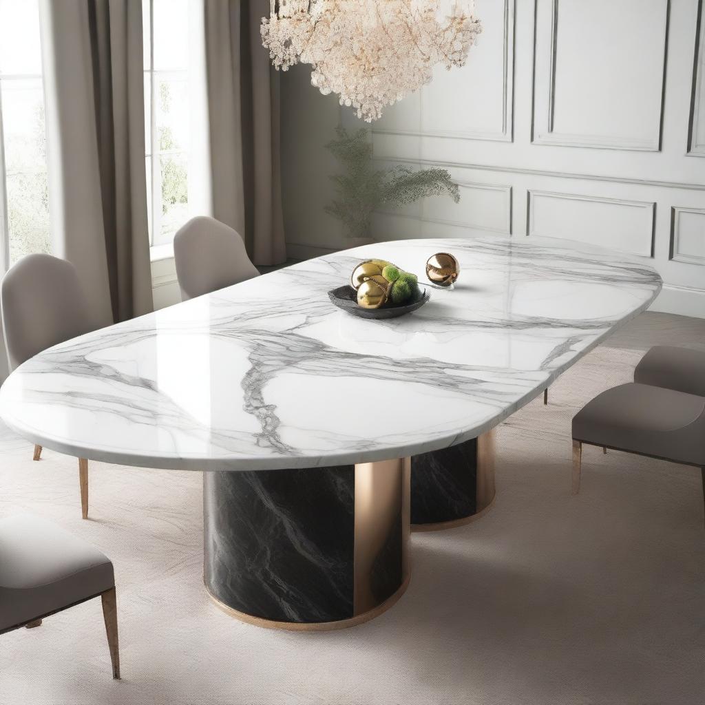 Elegance Defined: Luxurious Marble Dining Table