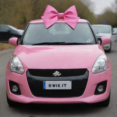 Adorable Suzuki Swift Car with a Pink Bow | Idyllic Ideas