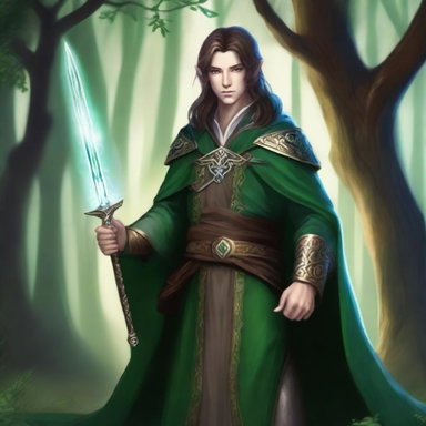 Captivating Image: High Elf Wizard in a Magical Forest