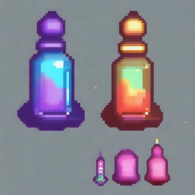 Create Pixel Art Healing Item: Vibrant Potion/Elixir Design for Retro ...