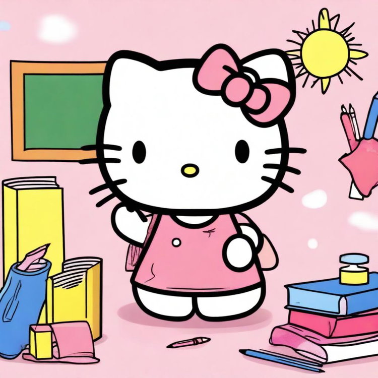 Hello Kitty School Clipart Buy Girls Pink Hello Kitty Trolley Bag (18