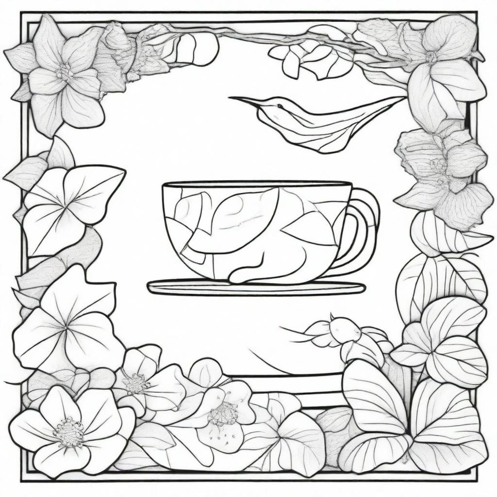 Unwind with a Twist: Sloth & Hummingbird Coloring Page