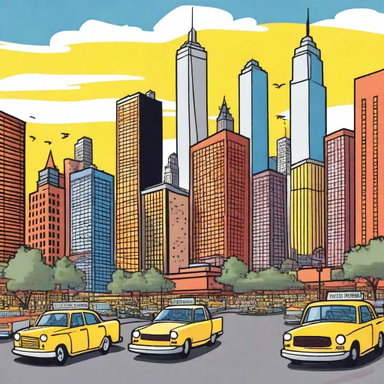 Cartoon Skyline New York Skyline Crop' Art Print Avery Tillmon
