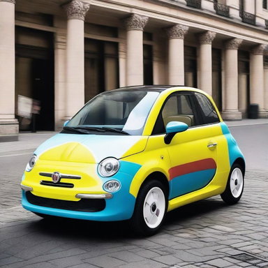 Fiat 500 Inflatable Playful And Colorful Fiat 500 Inflatable Car Float