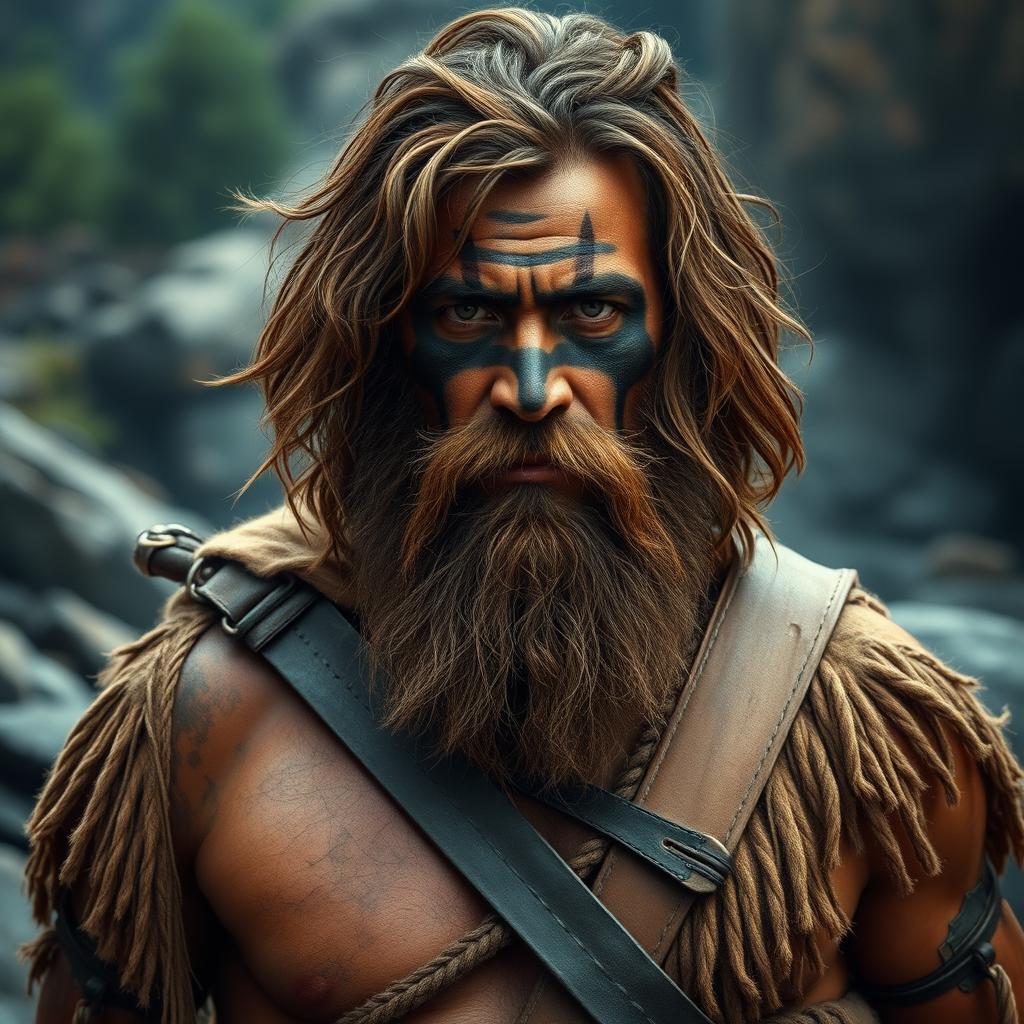 Fierce Warrior: Tribal Leader's Unwavering Gaze