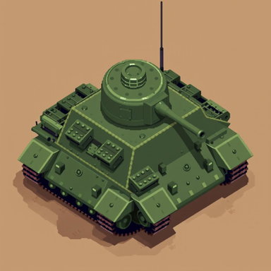 Isometric Pixel Art of WW2 M4 Sherman Tank | Retro Video Game Style