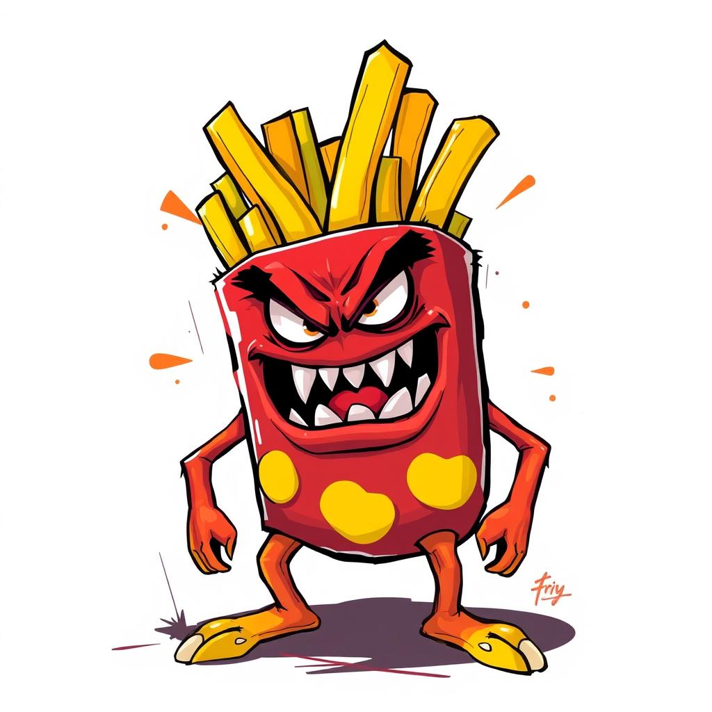 Furious Fries Monster Illustration