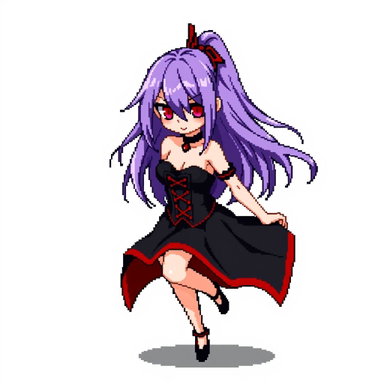 Stylized Pixel Art Sprite of Rize Kamishiro from Tokyo Ghoul