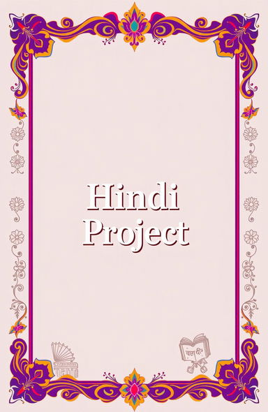 Elegant Hindi Project Cover Design | Idyllic