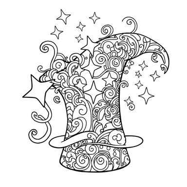 Magic Hat Coloring Magic Hat Coloring Page Free Magic Hat Coloring