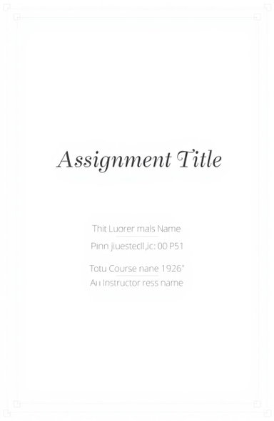Elegant Assignment Cover Page Design - Professional & Modern