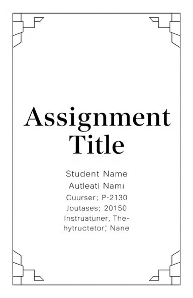 Elegant Assignment Cover Page Design - Professional & Modern