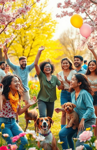 Capturing Happiness: A Joyful Community in Vibrant Colors