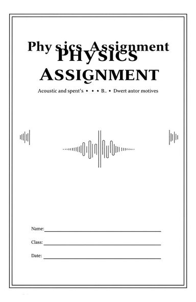 Physics Assignment Cover Page: Acoustic and Ultrasonic Waves
