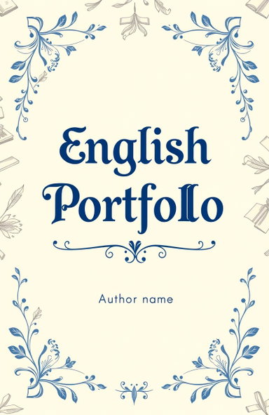 Elegant English Portfolio Cover Design | Idyllic AI