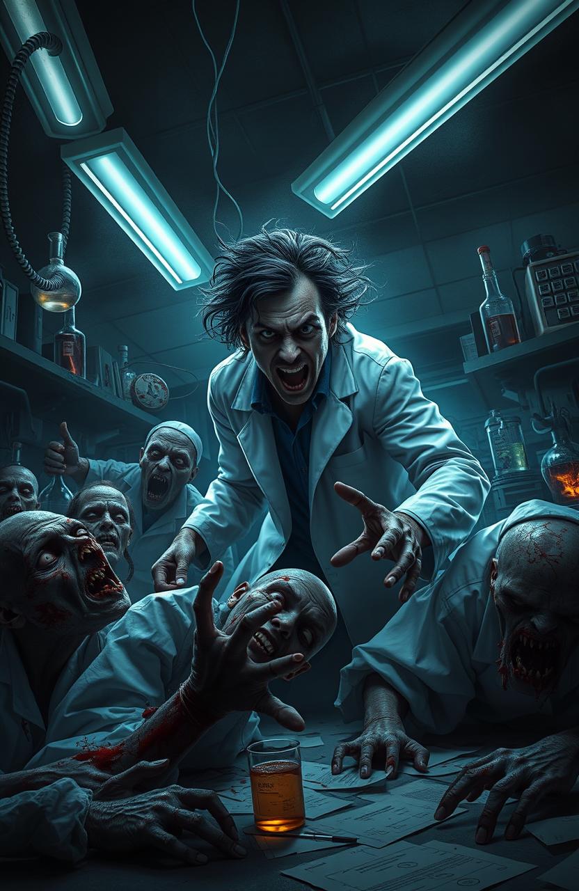Chaotic Laboratory: A Frantic Doctor's Struggle