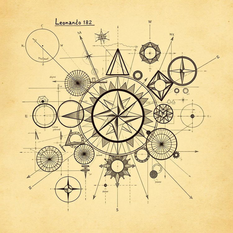 Davinci Line Art Geometric Patterns