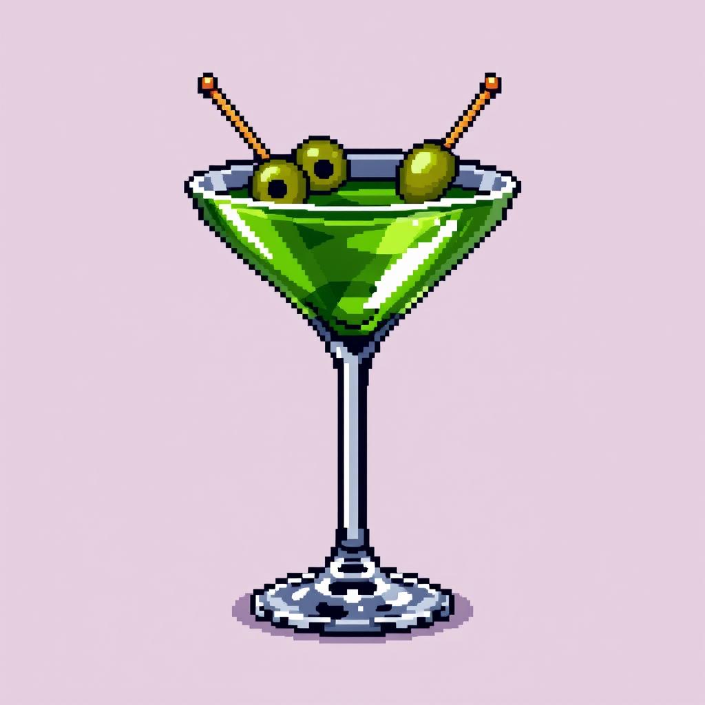 Pixel Art Delight: Dirty Martini Edition