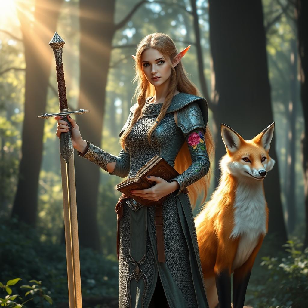 Majestic Elf Paladin in Enchanted Forest