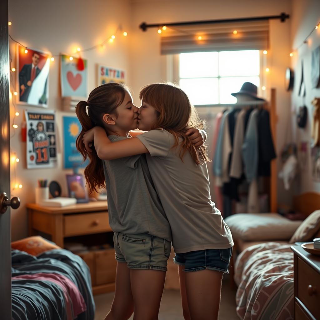 Friendship in the Air: A Cozy Dorm Room Moment