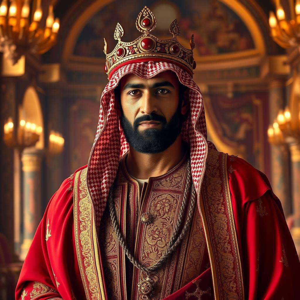 Majestic Arabian King in Luxurious Attire