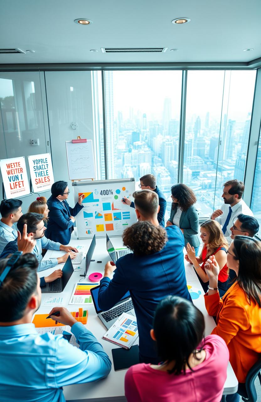 Energize Your Ideas: Modern Sales Team Brainstorming