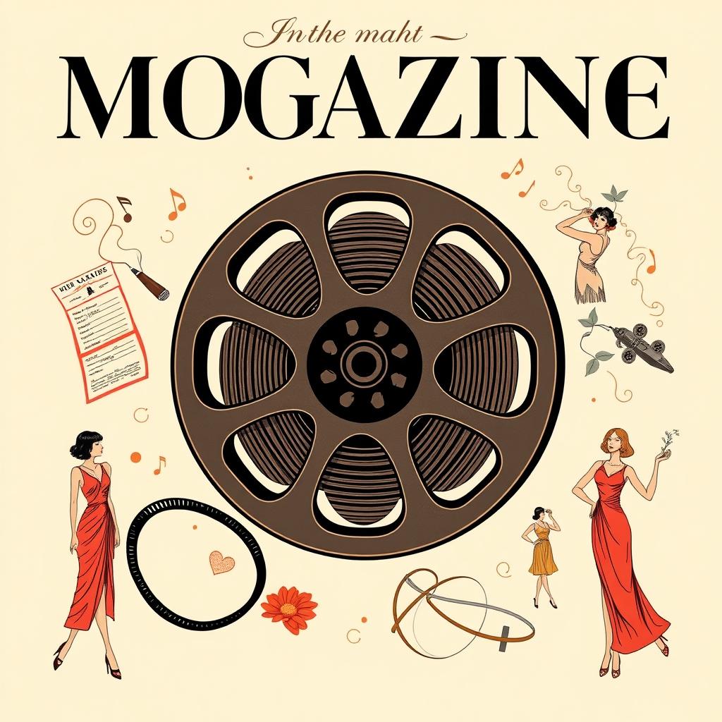 Vintage Vibes: 1920s Magazine Cover with Film Reel