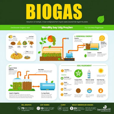 Engaging Biogas Educational Poster: Process, Benefits & Infographics