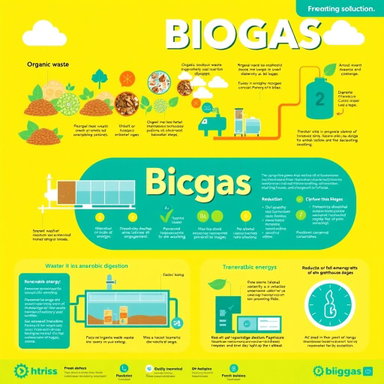 Engaging Biogas Educational Poster: Process, Benefits & Infographics