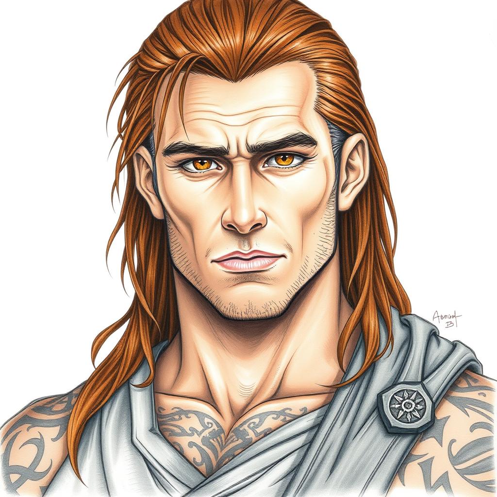 Explore the Strength: Muscular Man with Pagan Tattoos