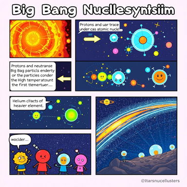 Exploring Big Bang Nucleosynthesis: A Vibrant Comic Strip Journey