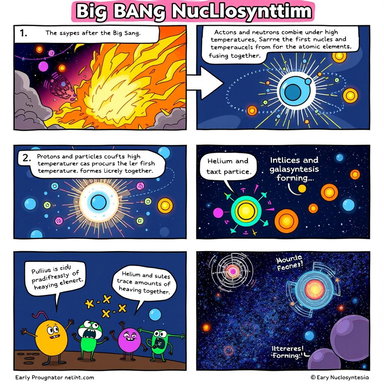 Exploring Big Bang Nucleosynthesis: A Vibrant Comic Strip Journey