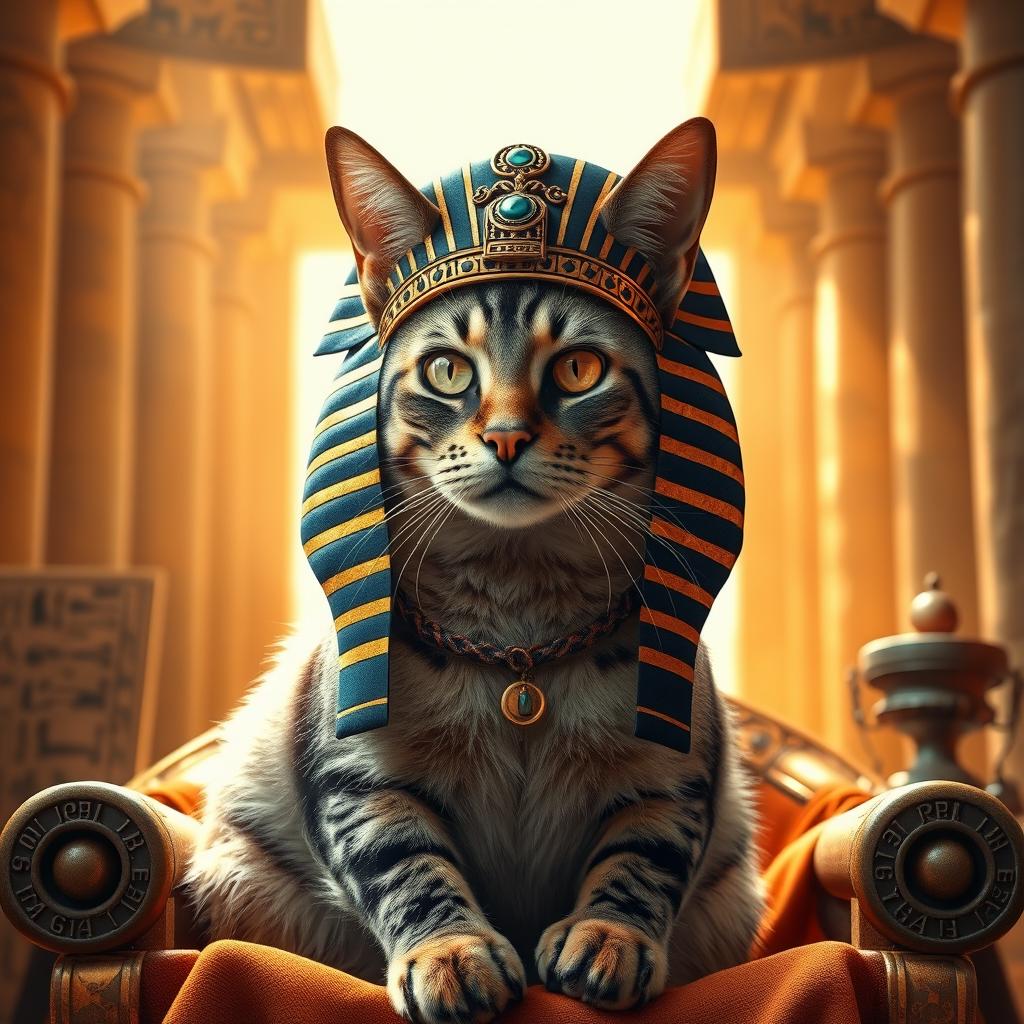 Mystical Cat in Ancient Egyptian Elegance