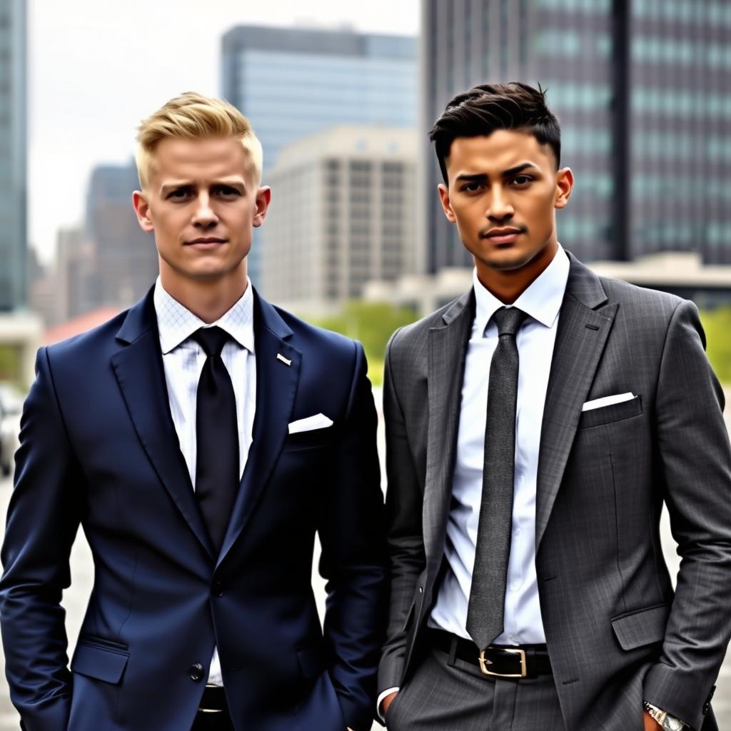 Elevate Your Style: Dapper Duo in Tailored Suits