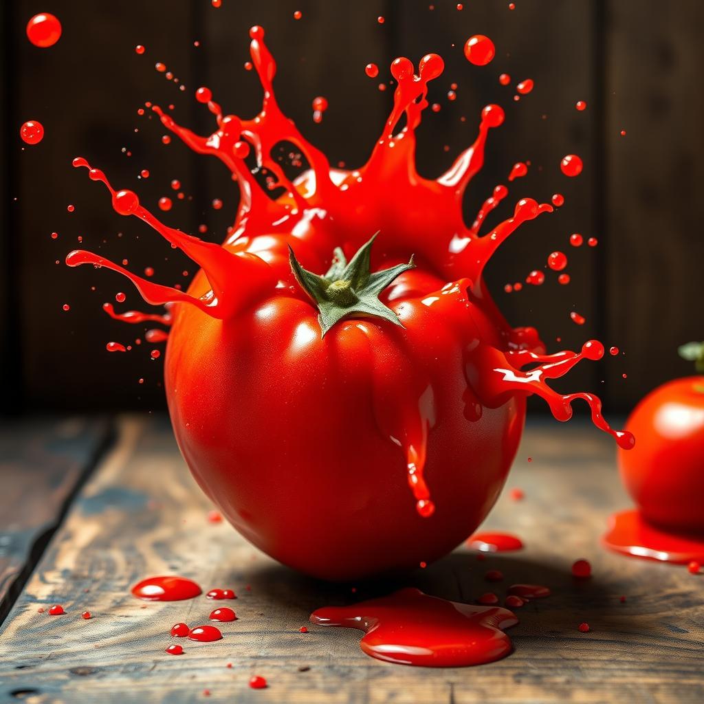 Explosion of Flavor: Bursting Ripe Tomato
