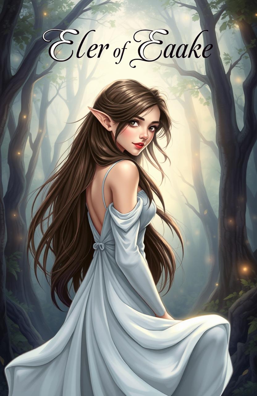 Enchanting Elf in White: Book Cover Illustration