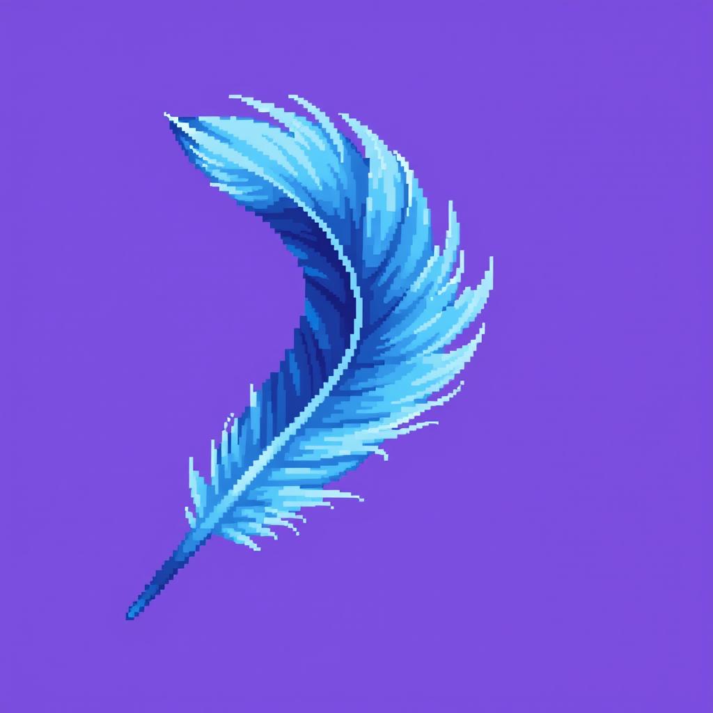 Retro Pixel Art Feather | 32x32 Classic Design