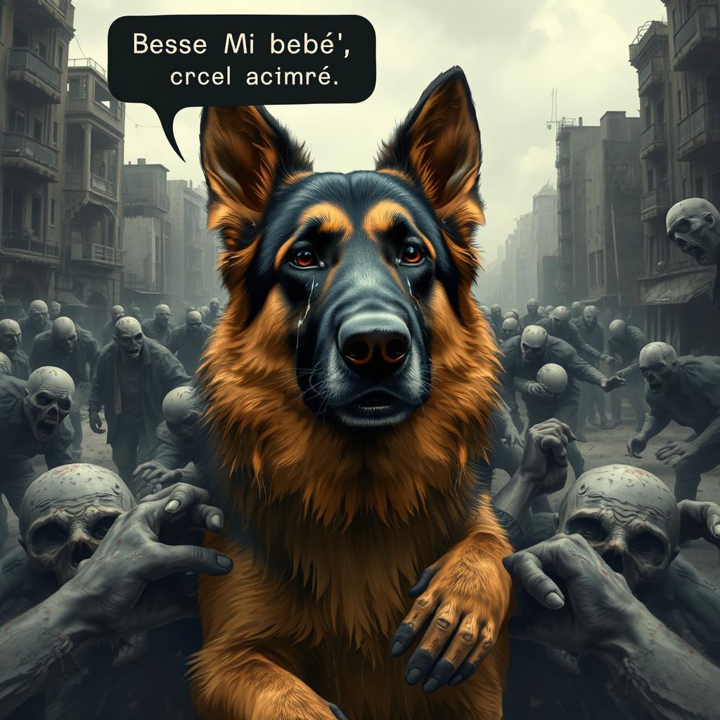 Heroic German Shepherd Faces Zombie Horde