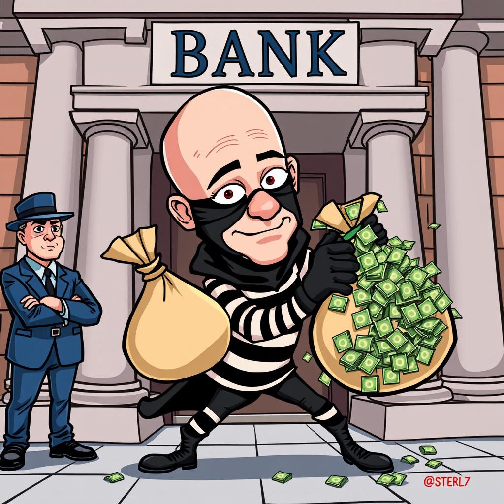 Laugh Out Loud: Jeff Bezos as a Cartoon Bank Robber!
