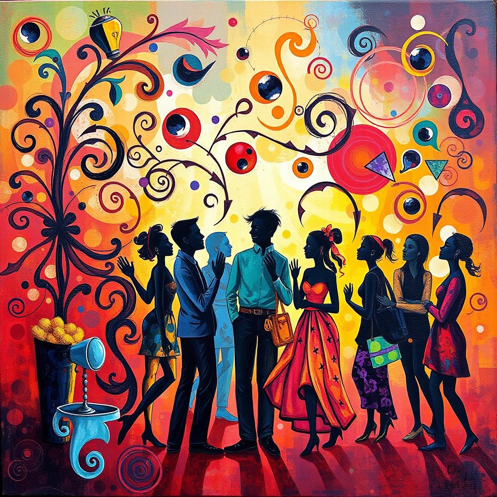 Dive into Vibrant Perspectives: Abstract Cultural Discussion Artwork