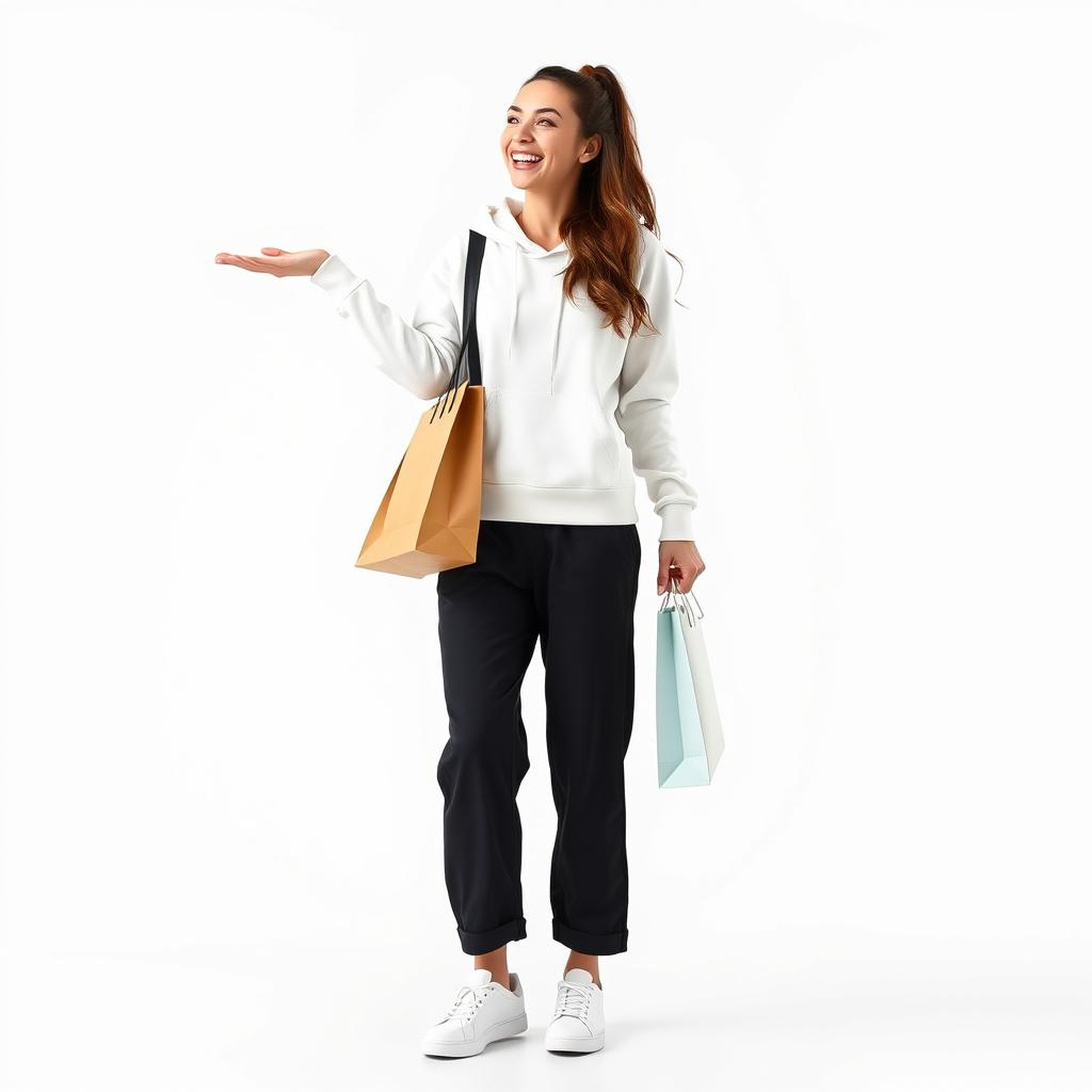 Chic Shopping Vibes: Fashion Model in Black & White