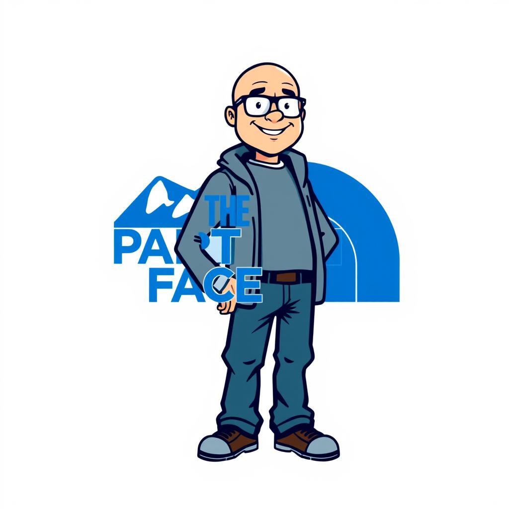 Panorth Face Logo Design: Bald Teacher Character