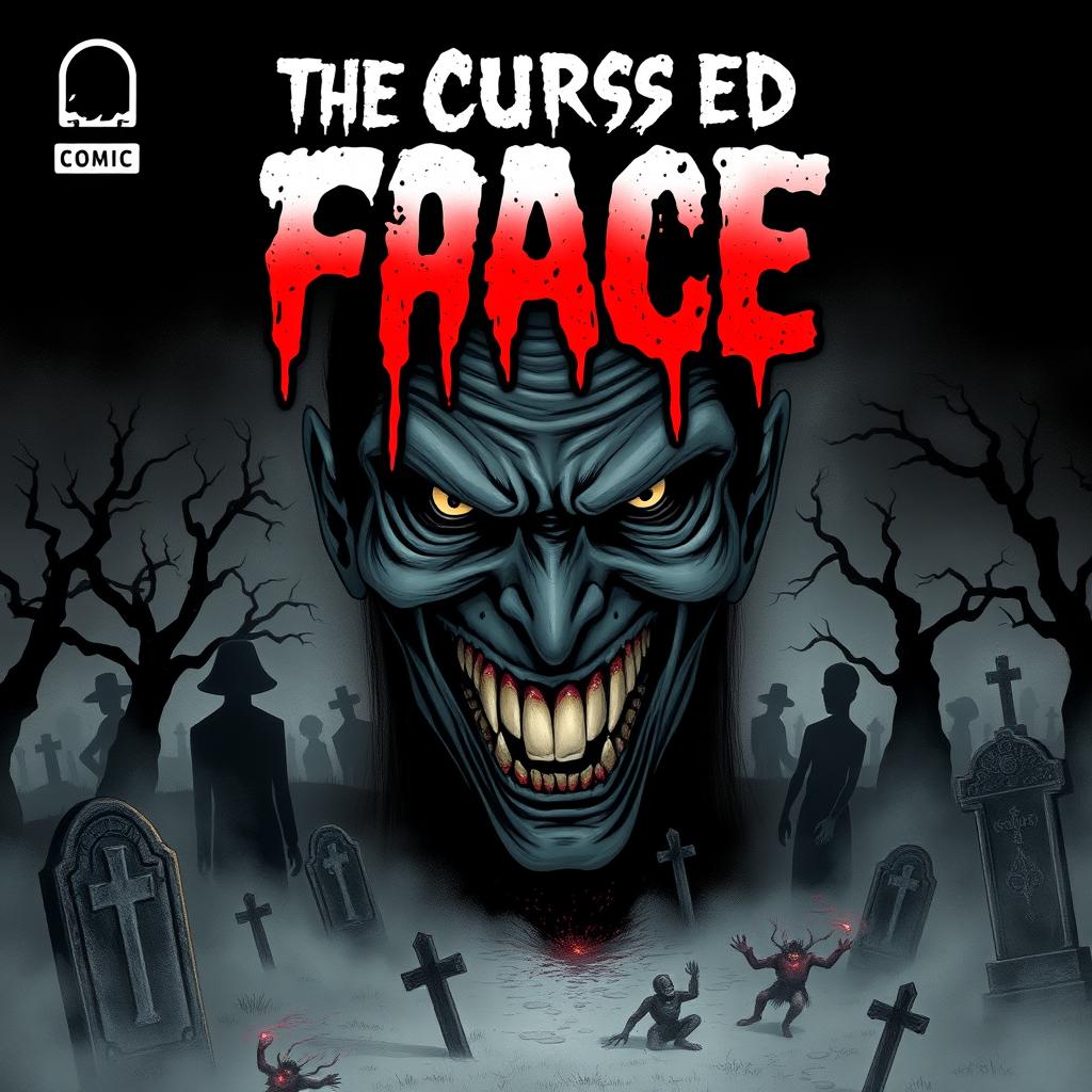 The Cursed Face: A Horror Comic Cover