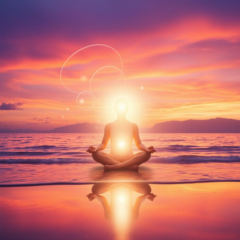 Soul Healing: An Ethereal Beach Scene at Sunset