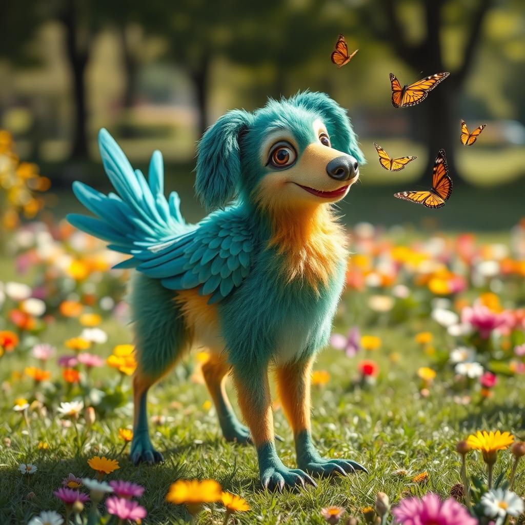 Meet the Whimsical Feathered Dog Creature!