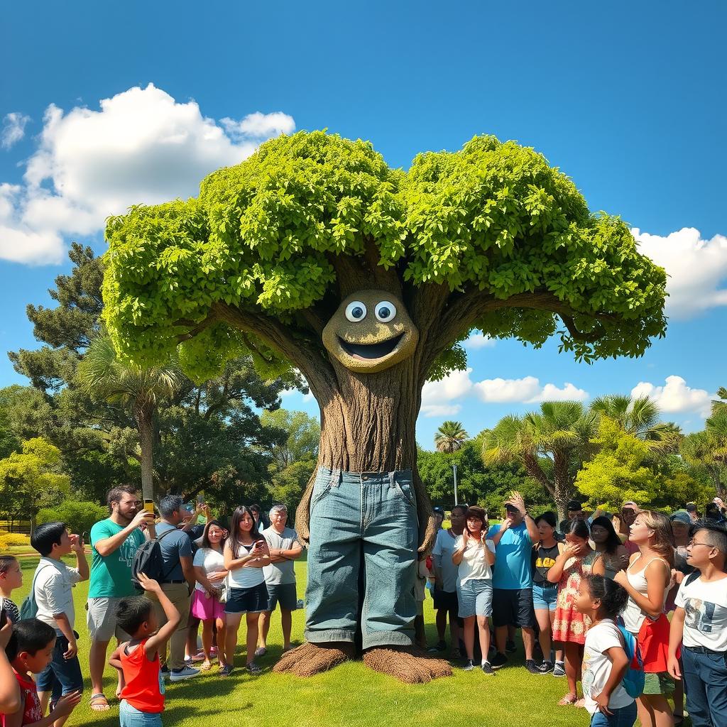 Meet Your New Tree Buddy: A Whimsical Character in the Park