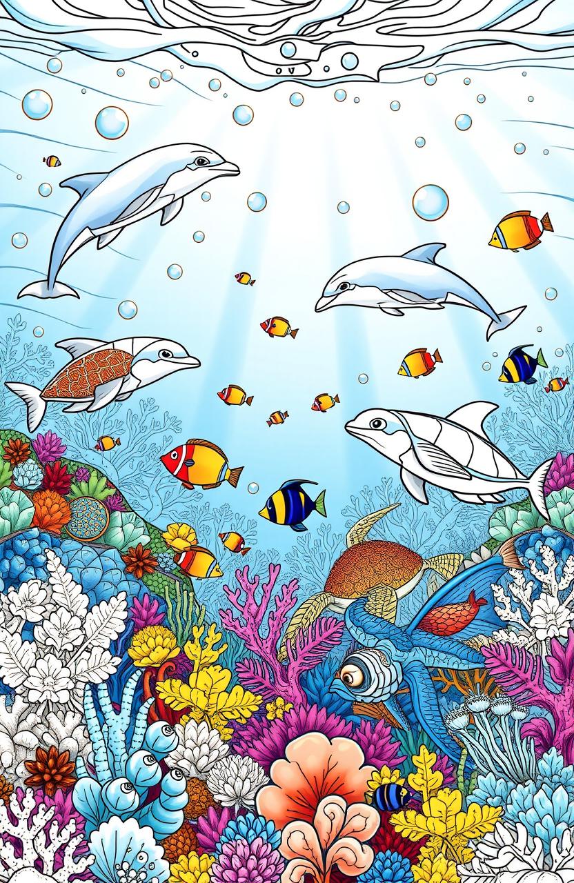 Dive into Creativity: Whimsical Underwater Coloring Page
