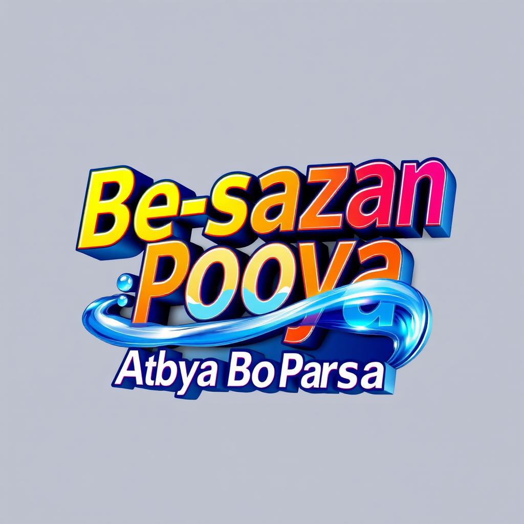 Bold & Modern 3D Logo: Be-sazan Pooya Ab Parsa
