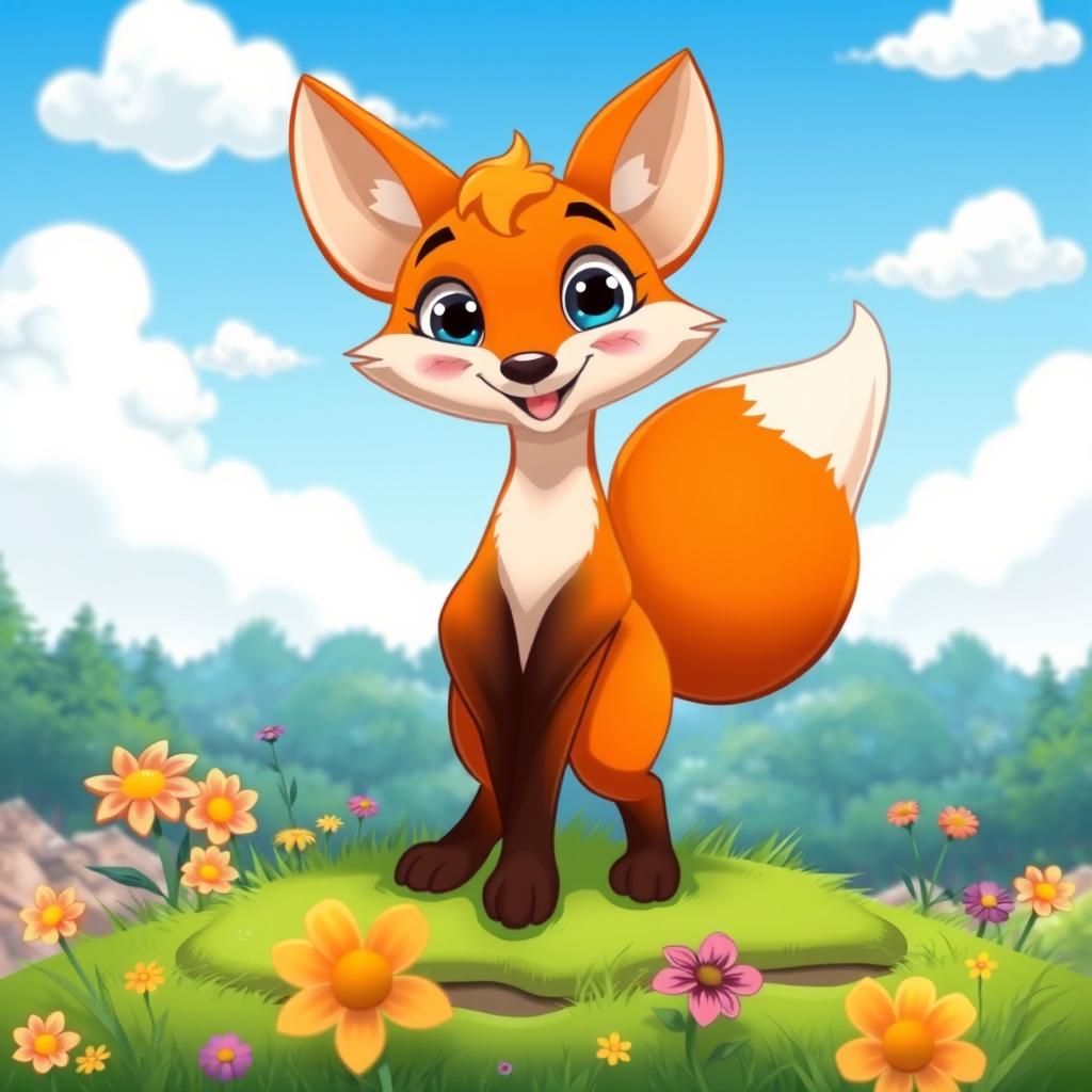 Meet the Vibrant Cartoon Fox!