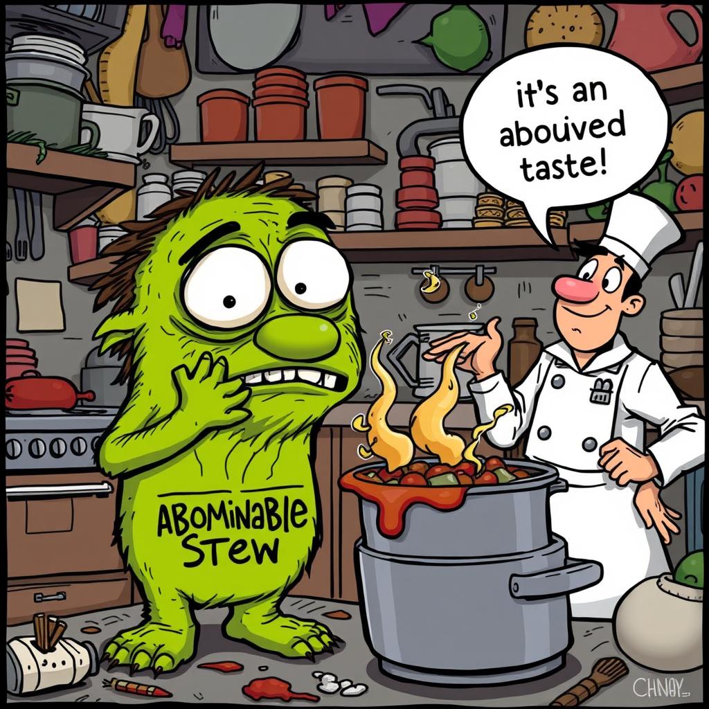 Monstrous Mess: A Hilarious Kitchen Chaos